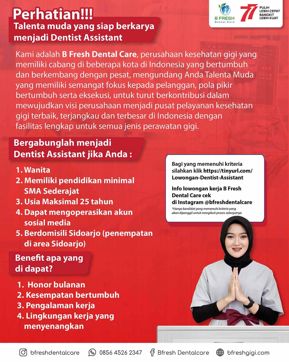 Loker Asisten - Bfresh Dental Care